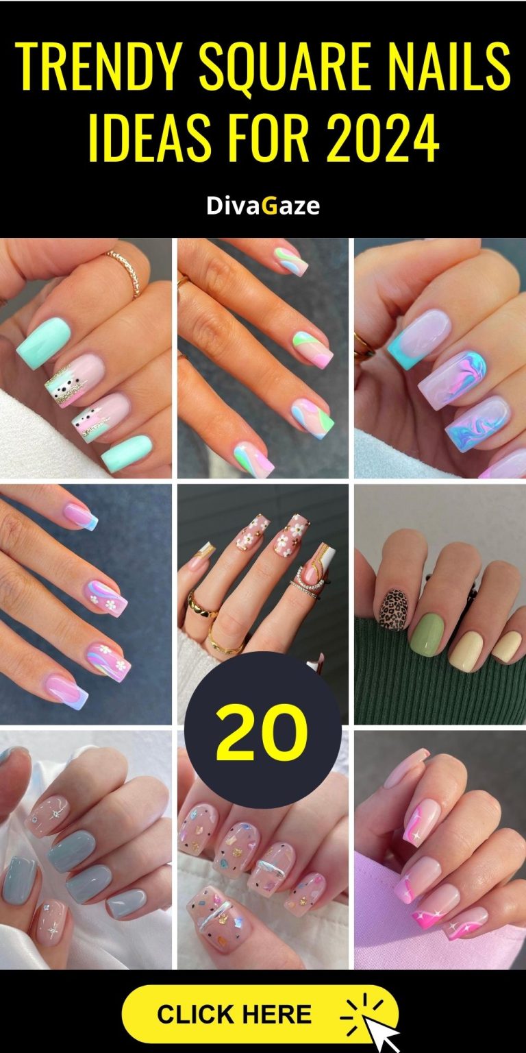 Top 20 Trendy Square Nails Ideas for 2024: Unleash Your Style!