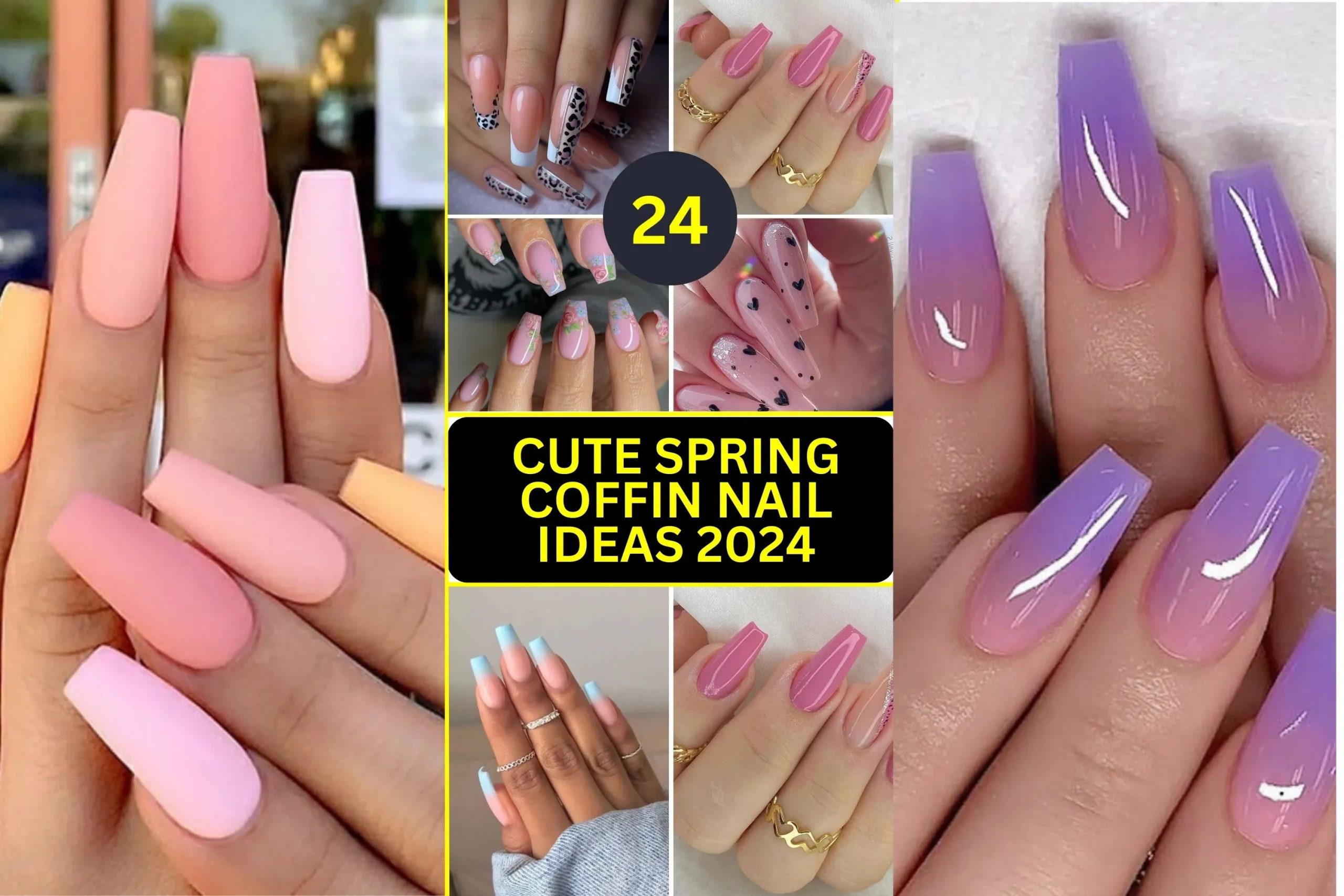 Cute Spring Coffin Nail Ideas 2024: Fresh & Trendy Designs - divagaze.com