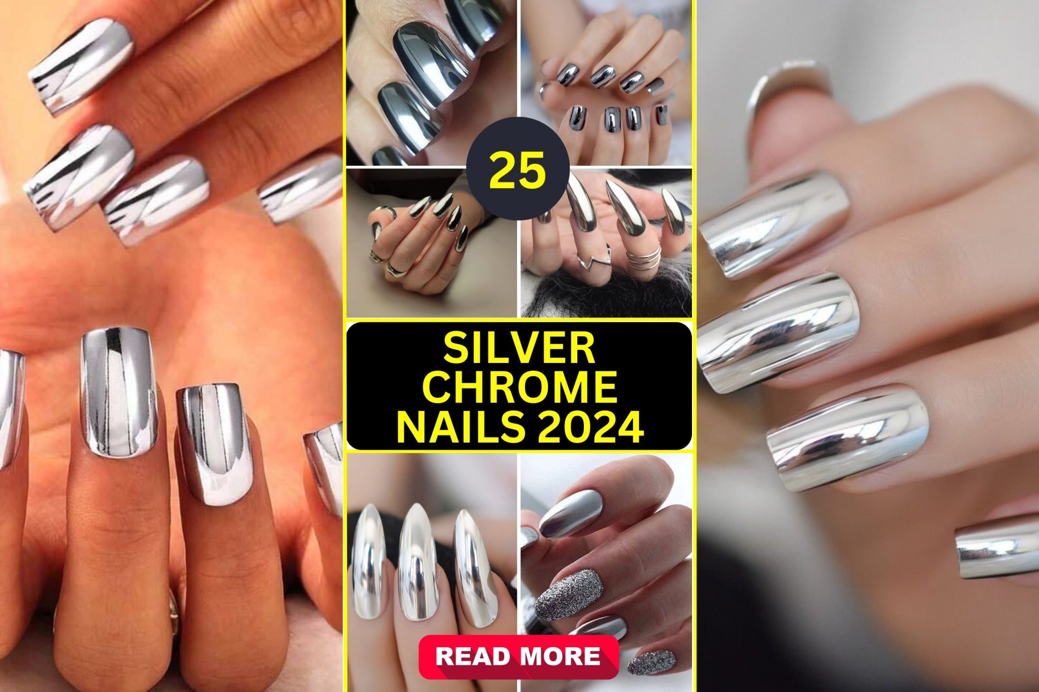 Top 25 Silver Chrome Nails 2024: Dazzling Trends & Styles - divagaze.com