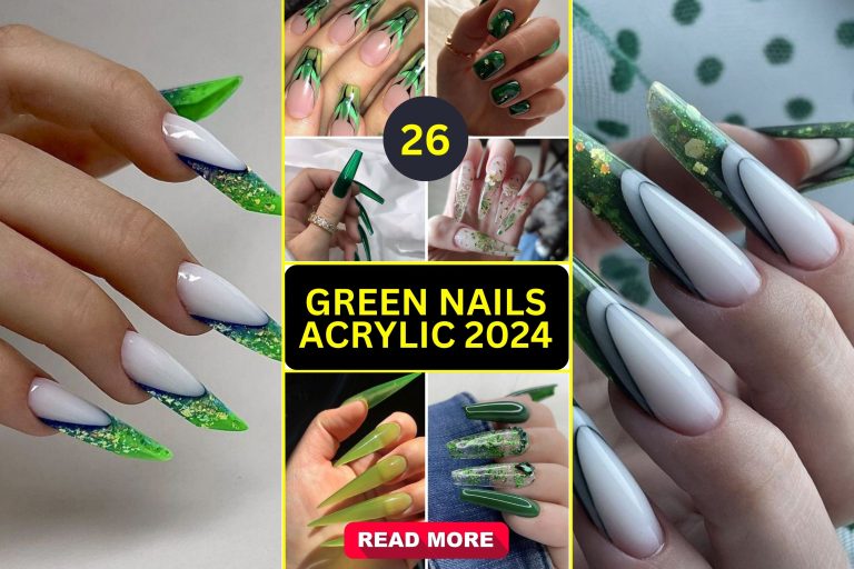 26 Green Nails Acrylic Designs: Trendy Manicure Inspirations for 2024 ...