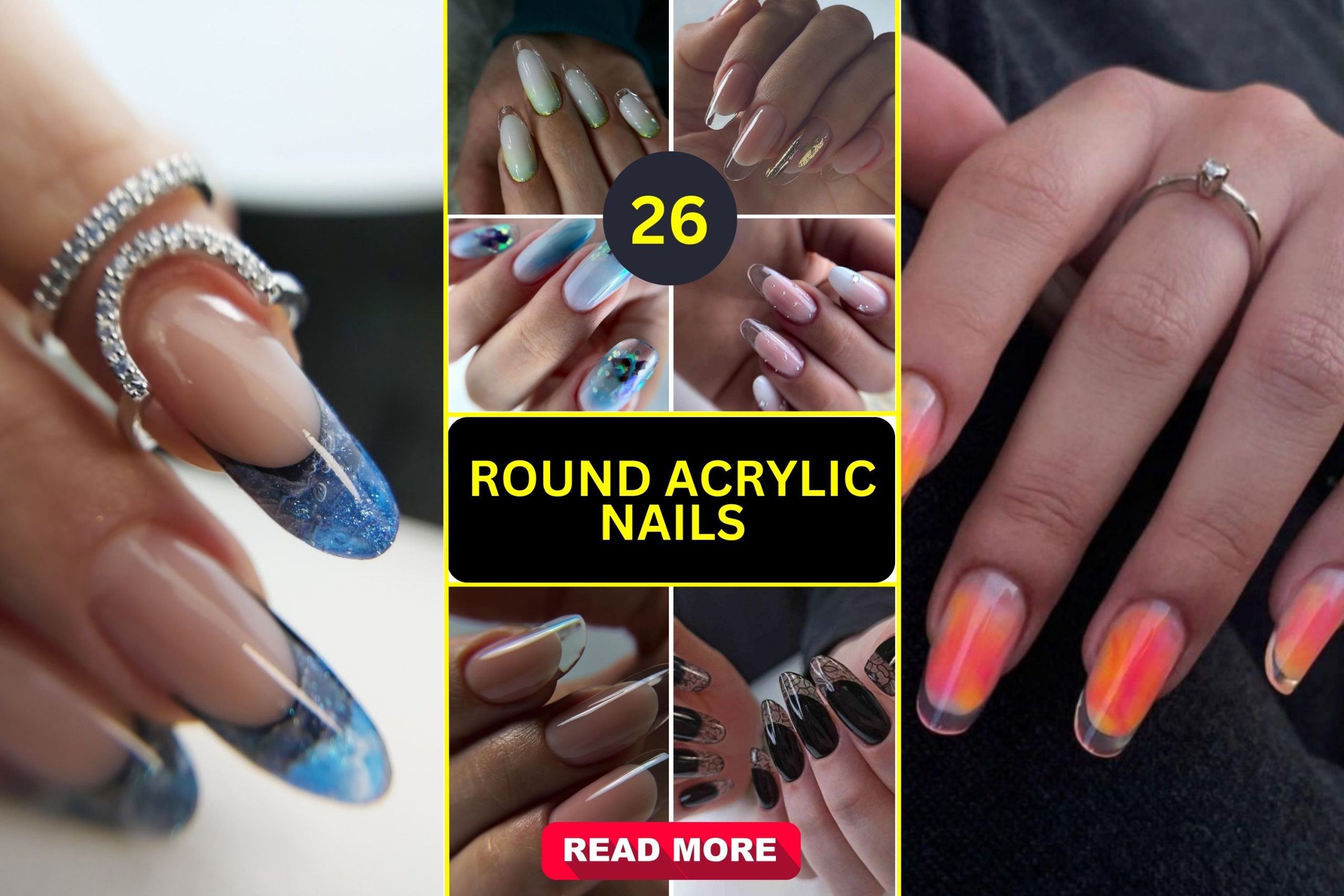 26 Round Acrylic Nails - Embrace 2024's Top Nail Art Trends! - divagaze.com