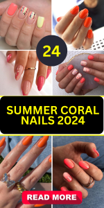 Top 24 Summer Coral Nails 2024 | Bright, Bold & Beautiful Trends ...