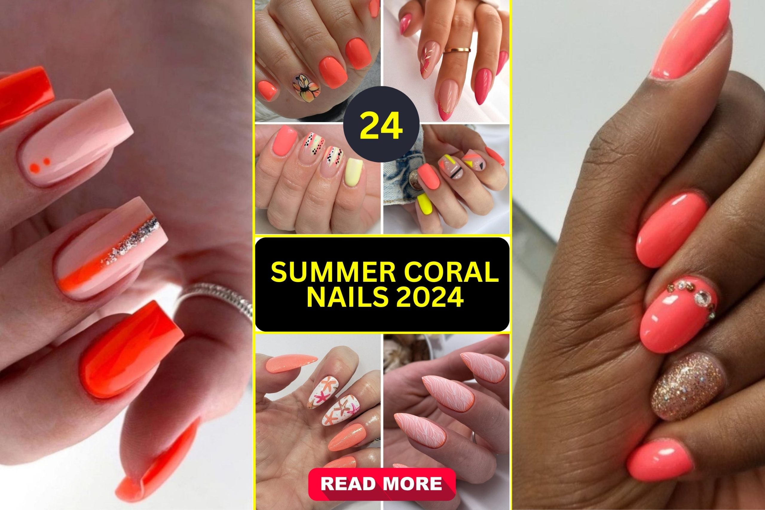 Top 24 Summer Coral Nails 2024 | Bright, Bold & Beautiful Trends ...