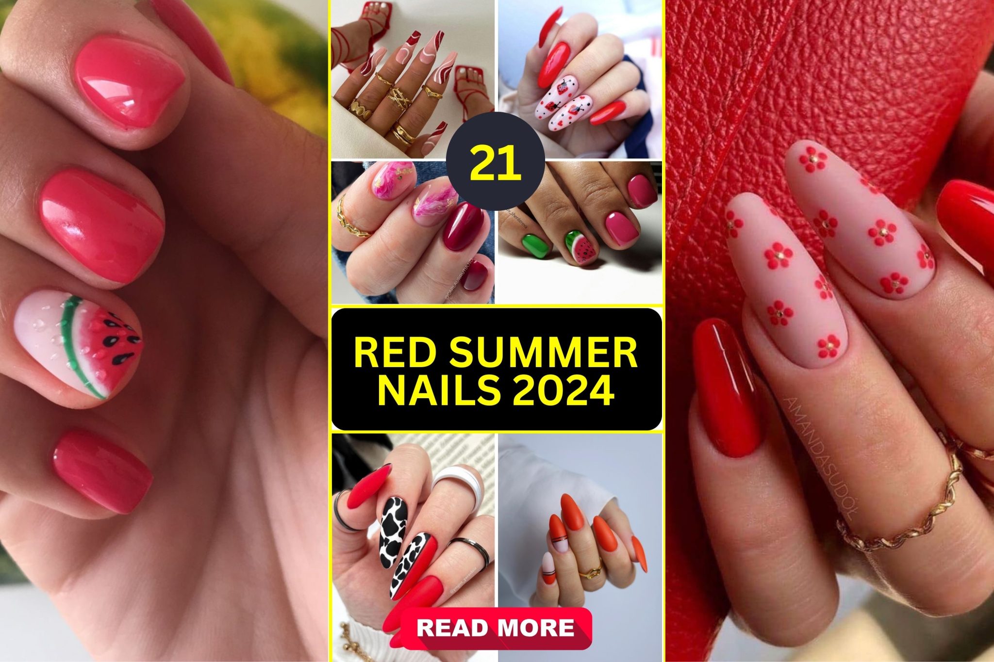 21 Red Summer Nails 2024: Unveil Trendy Vibrant Designs! - divagaze.com