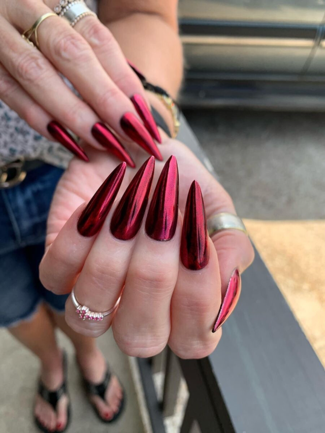 Top 27 Red Chrome Nail Styles - Dazzle with Trendy Manicures ...