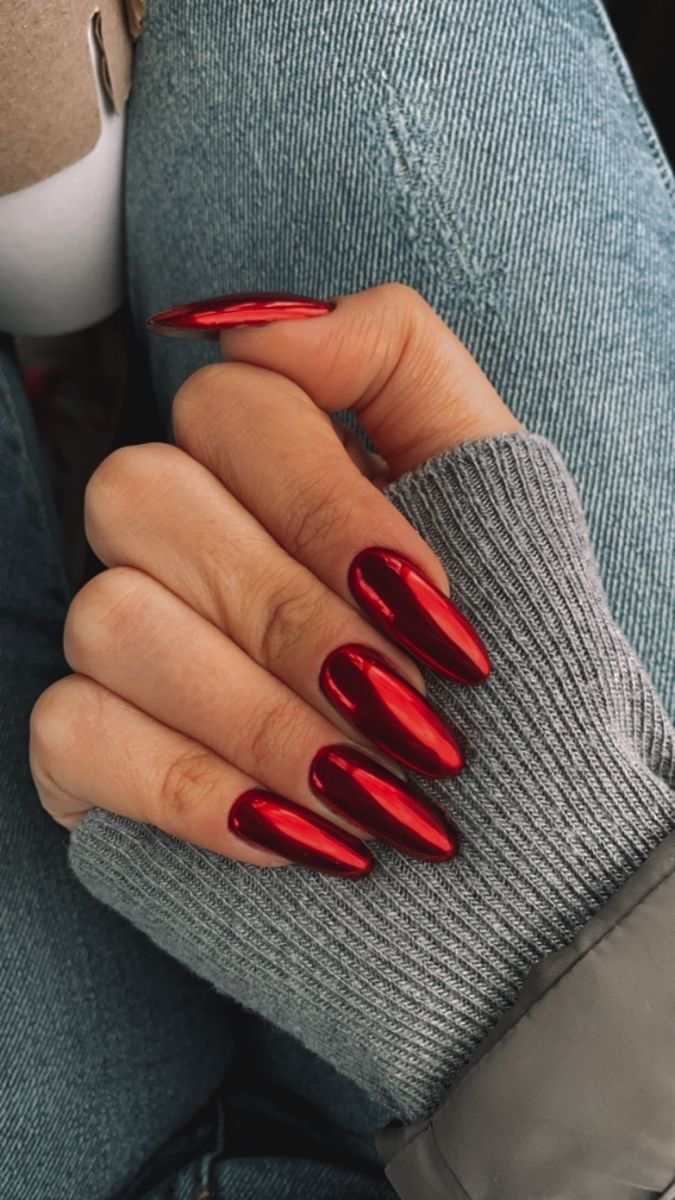 Top 27 Red Chrome Nail Styles - Dazzle with Trendy Manicures ...