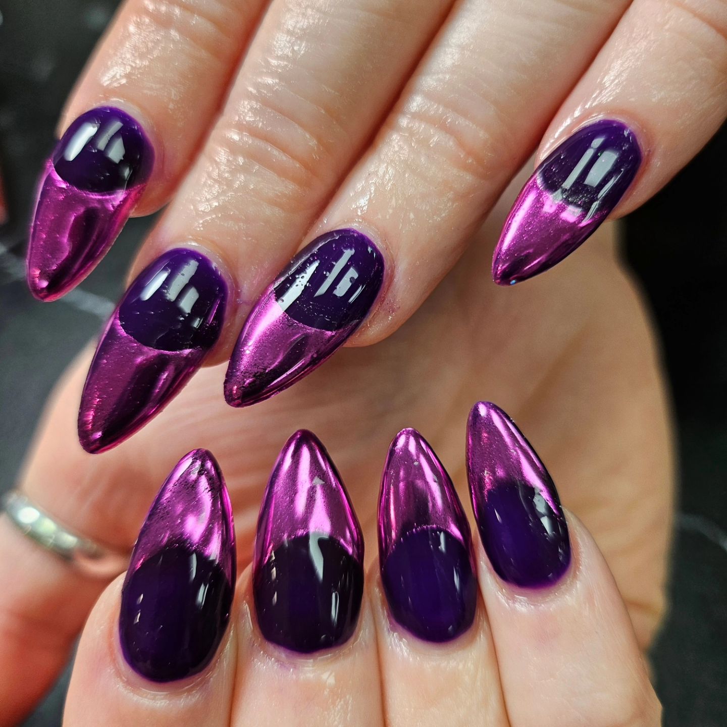 Dazzling Trend: 30 Purple Chrome Nail Styles to Inspire - divagaze.com