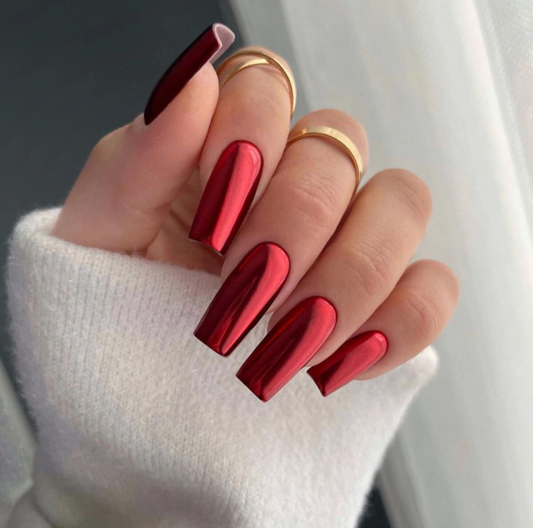 Top 27 Red Chrome Nail Styles - Dazzle with Trendy Manicures! - divagaze.com