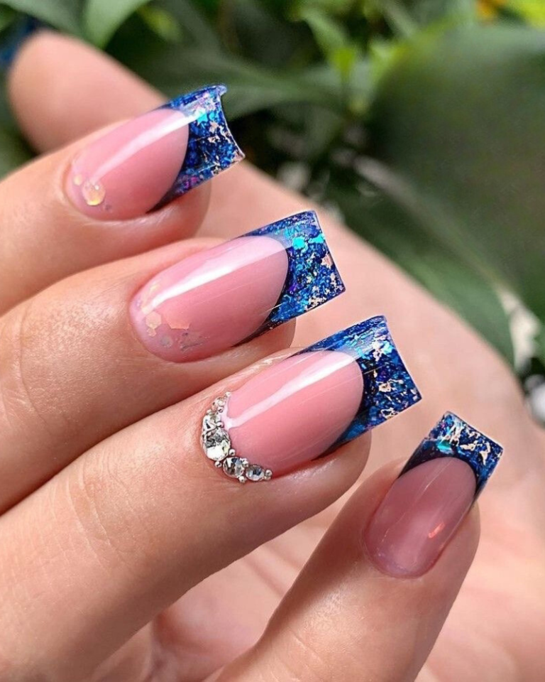 Chic 2024 Trends: 30 Dark Blue Acrylic Nails for Stunning Elegance ...