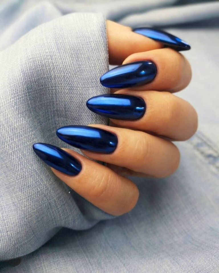 Top 26 Blue Chrome Nails: Dazzle with Trendy Shades & Designs ...