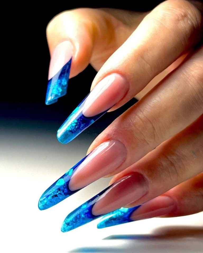 Chic 2024 Trends: 30 Dark Blue Acrylic Nails for Stunning Elegance ...
