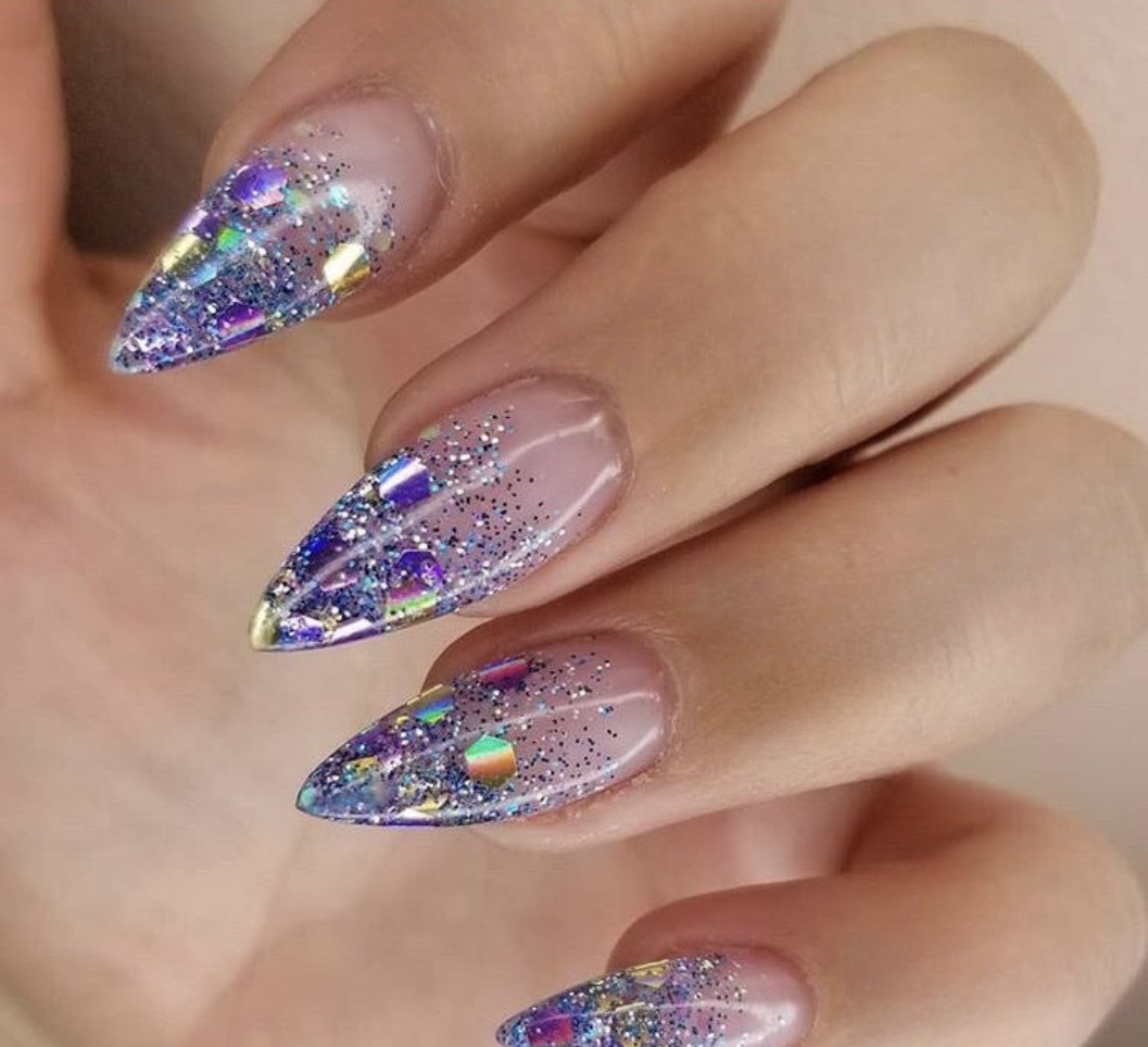 28 Dazzling Acrylic Glitter Nails to Shine in 2024 | Trendy Manicure ...