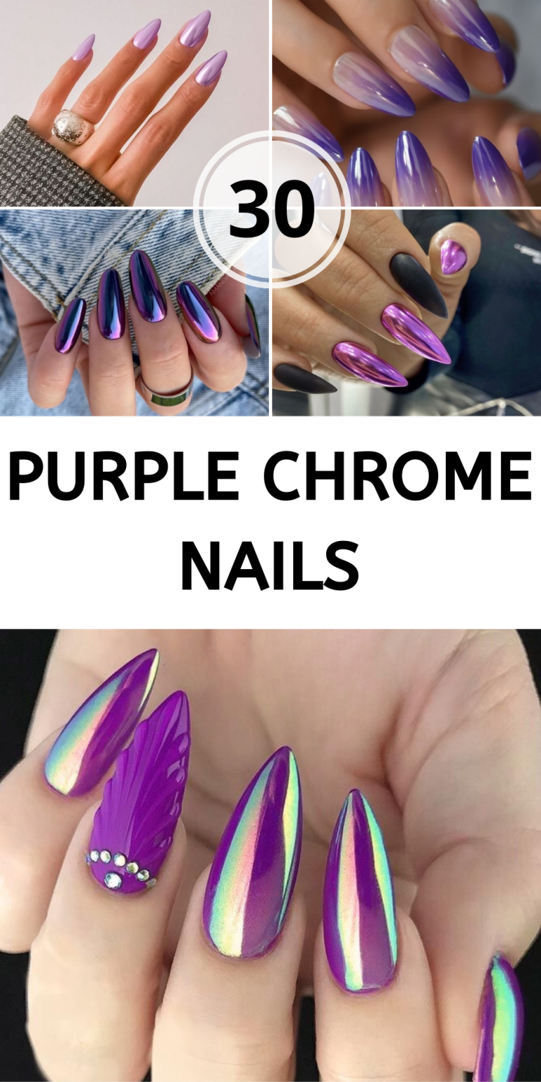 Dazzling Trend: 30 Purple Chrome Nail Styles to Inspire - divagaze.com