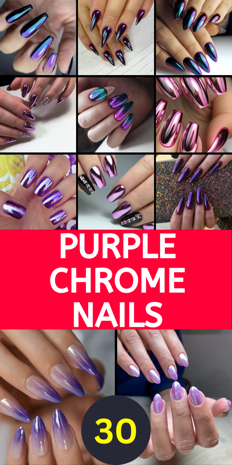 Dazzling Trend: 30 Purple Chrome Nail Styles to Inspire - divagaze.com