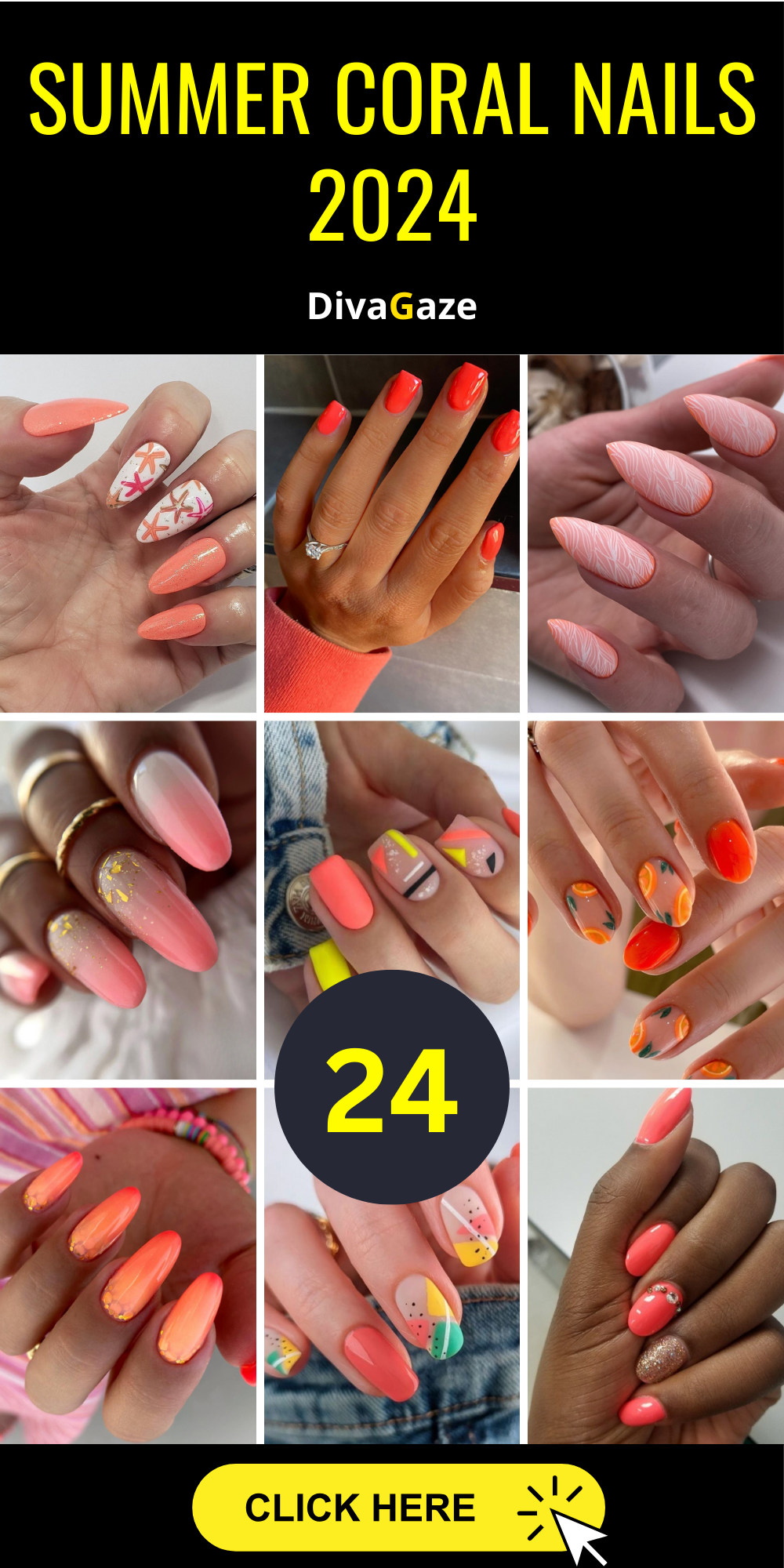Top 24 Summer Coral Nails 2024 | Bright, Bold & Beautiful Trends ...
