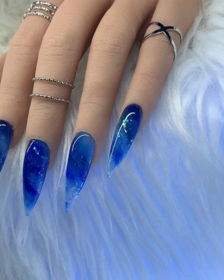 Chic 2024 Trends: 30 Dark Blue Acrylic Nails for Stunning Elegance ...