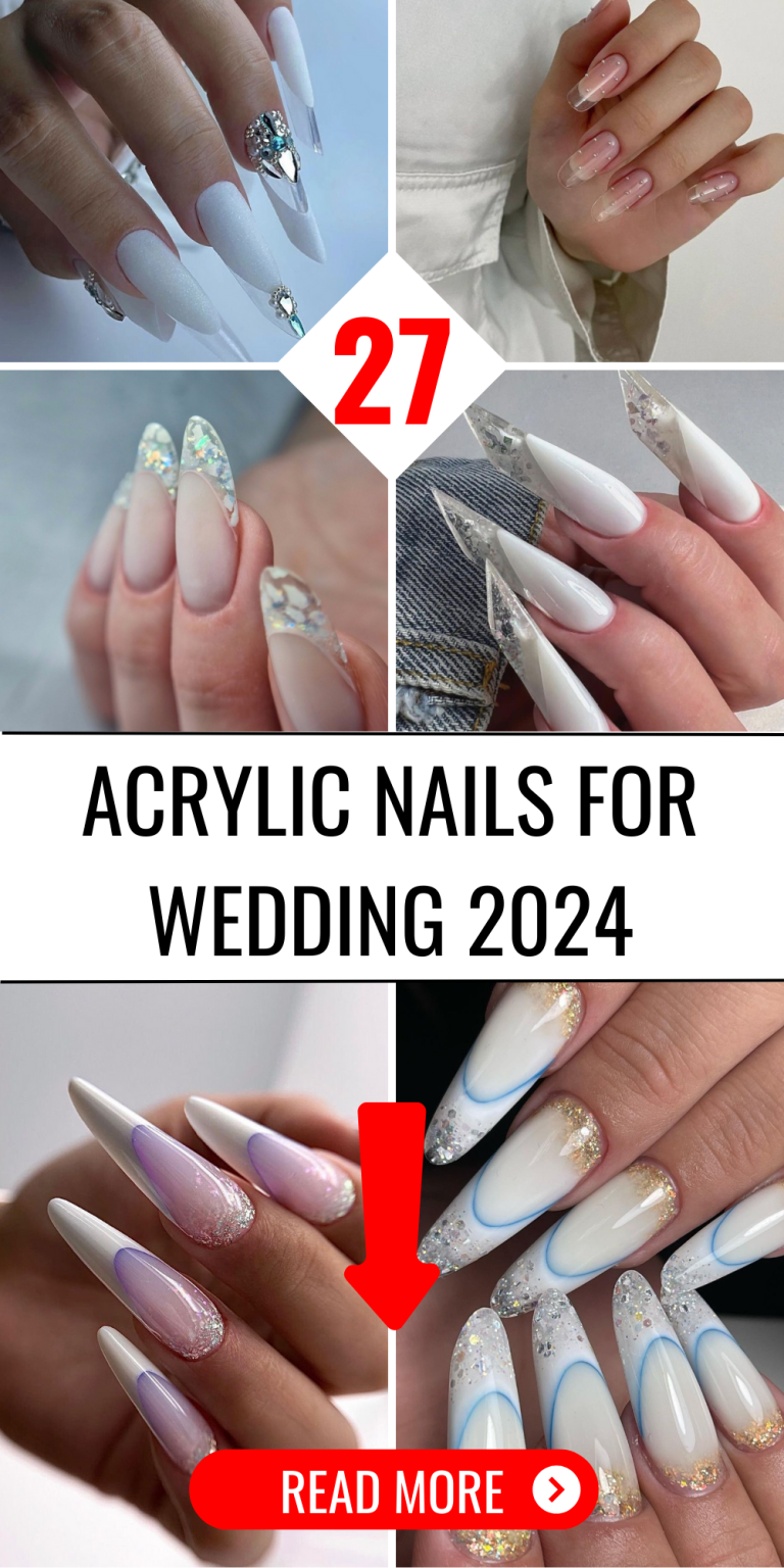 27 Acrylic Nail Designs for Your Wedding Day Elegance | Bridal Chic ...
