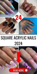 24 Square Acrylic Nails: Chic & Trendy Designs for 2024! - divagaze.com