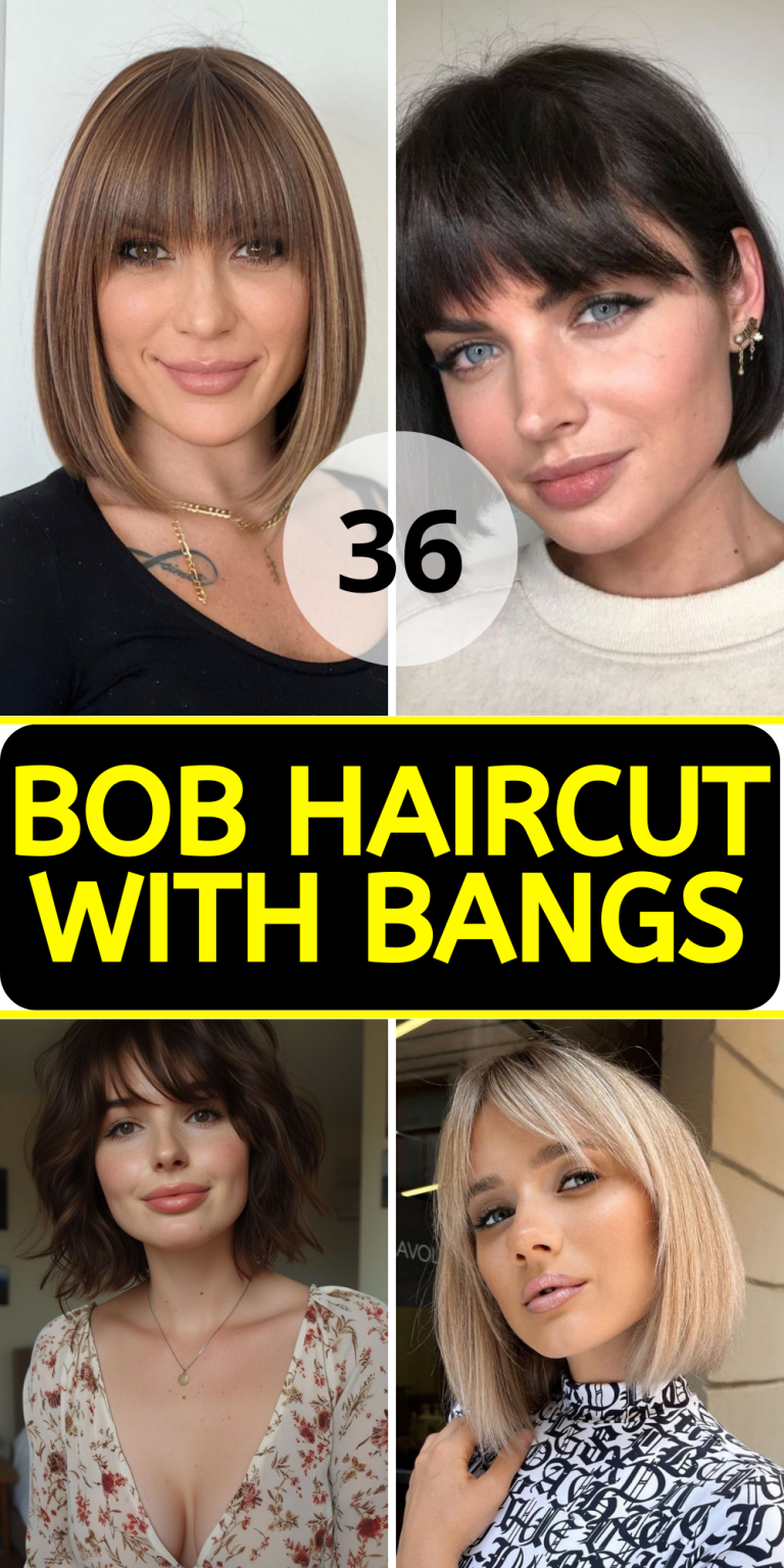 36 Trending Bob Haircuts with Bangs for a Fresh Look in 2024 - divagaze.com