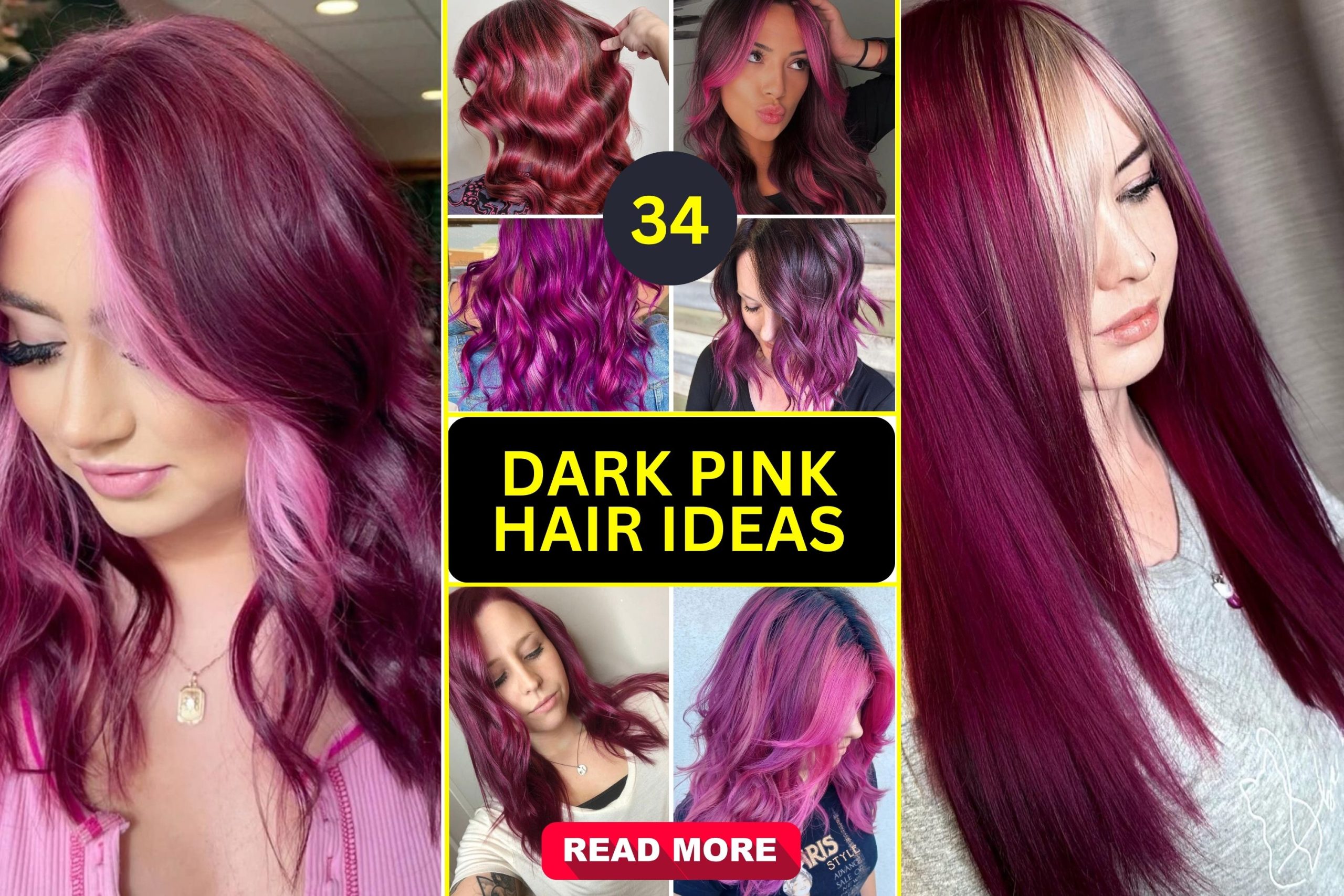 34 Dark Pink Hair Ideas 2024: Stylish Shades for Every Woman - divagaze.com
