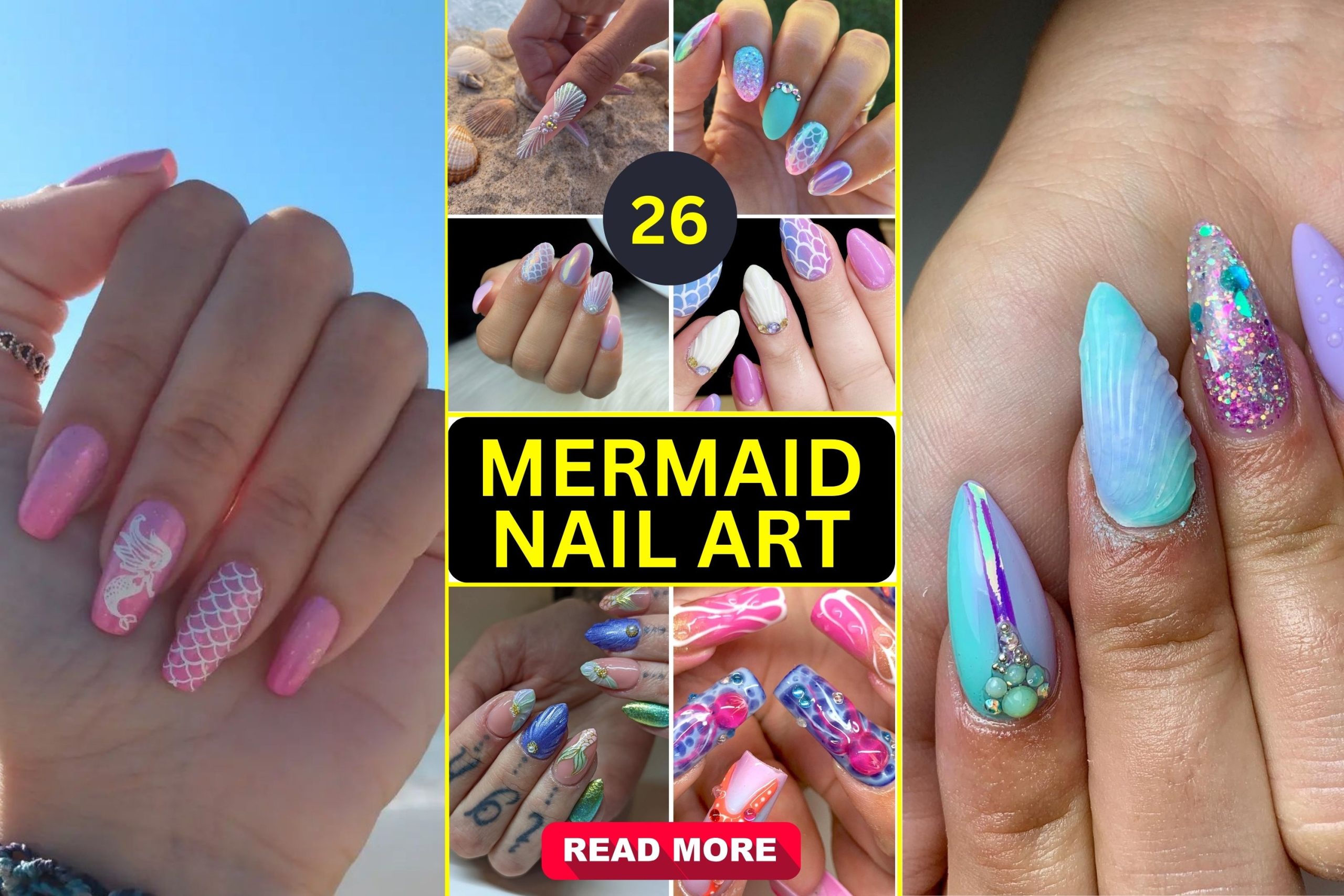 31 Mermaid Nail Art Ideas to Make Your Nails Shine Like a Mermaid's ...