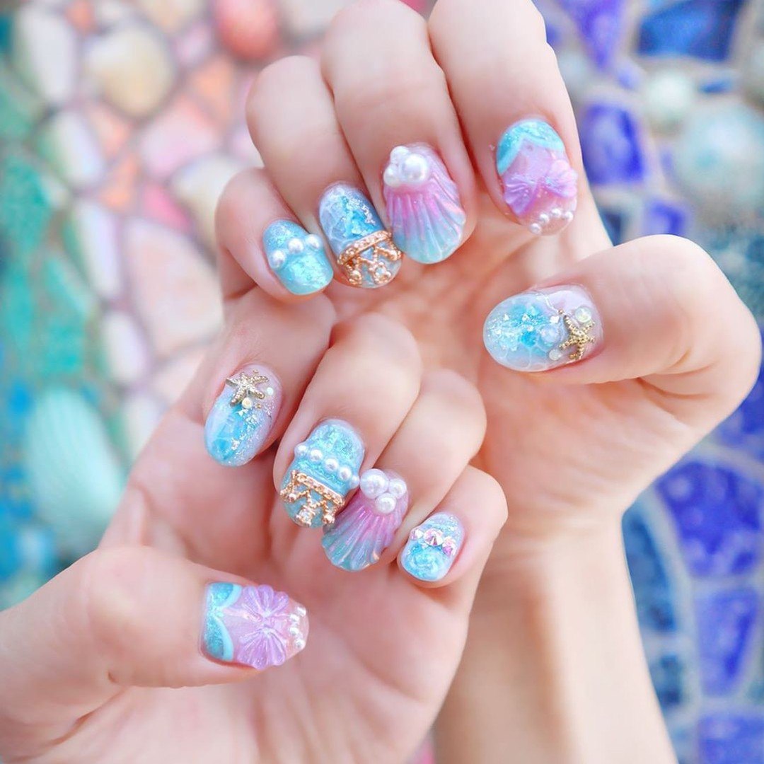 31 Mermaid Nail Art Ideas to Make Your Nails Shine Like a Mermaid's ...