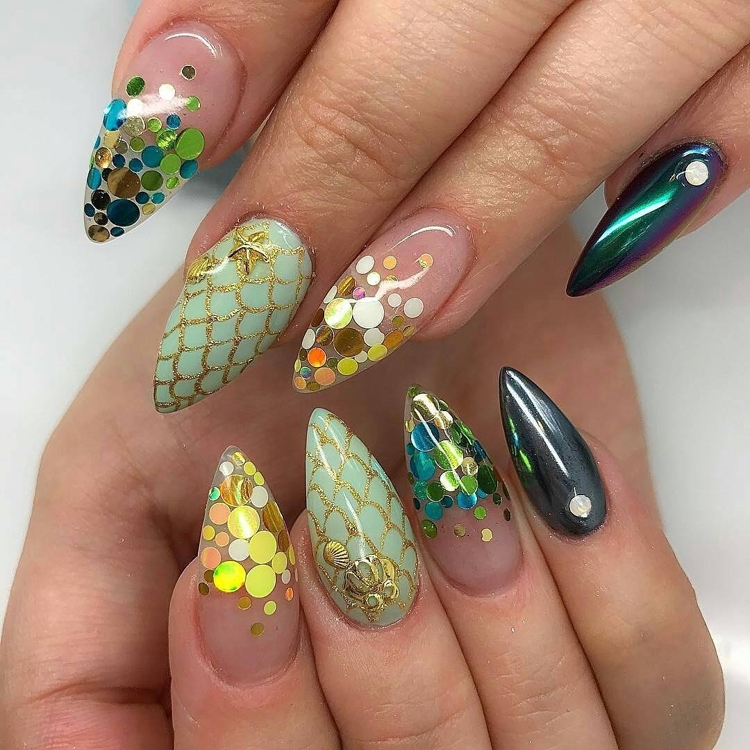 31 Mermaid Nail Art Ideas to Make Your Nails Shine Like a Mermaid's ...
