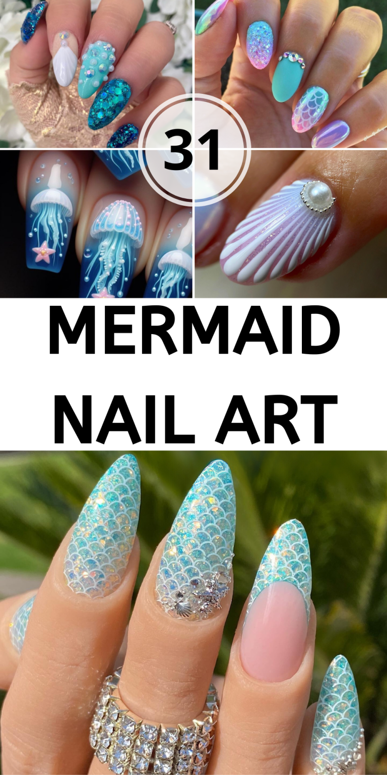 31 Mermaid Nail Art Ideas to Make Your Nails Shine Like a Mermaid's ...