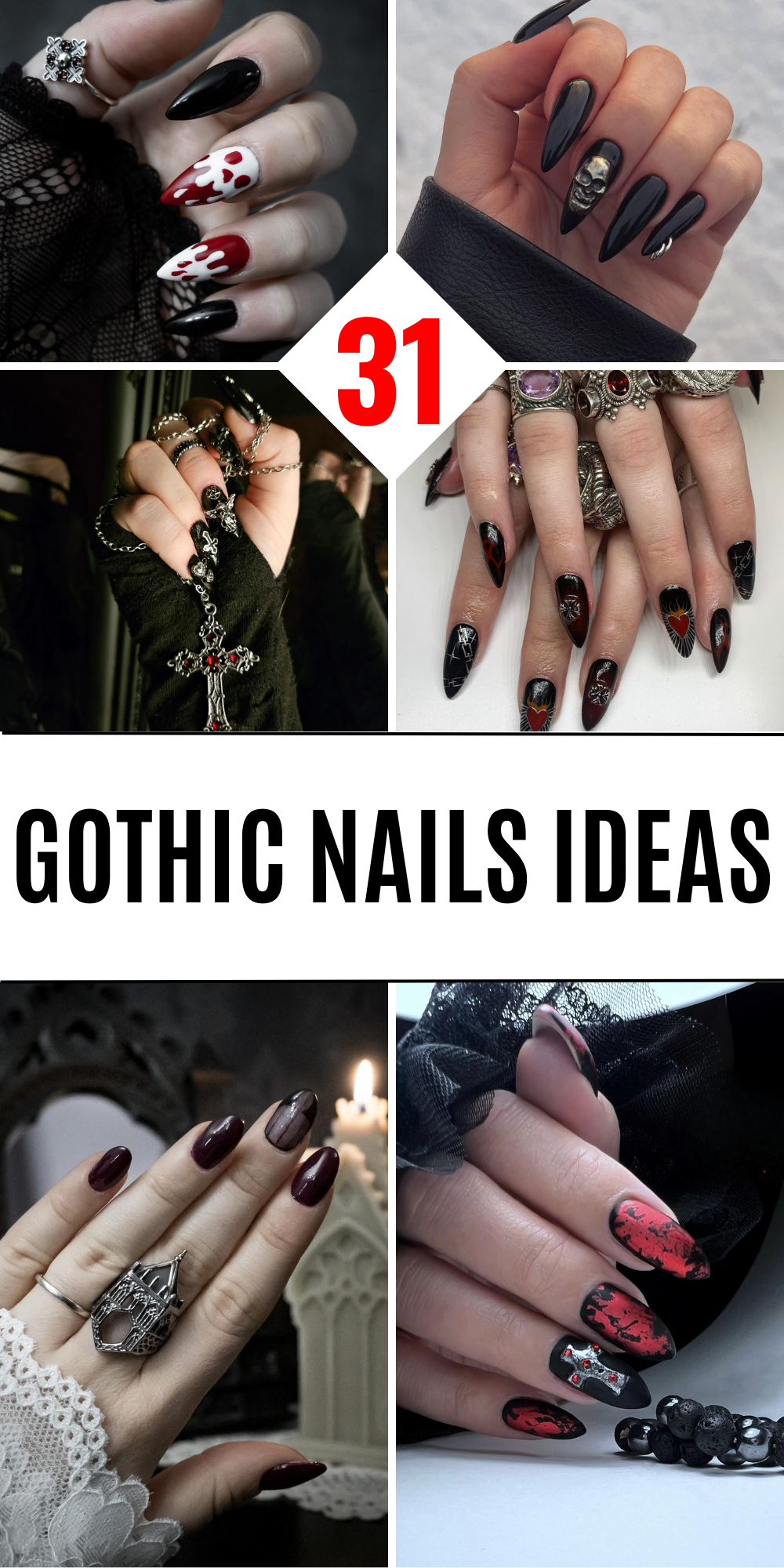 31 Gothic Nails Ideas to Try in 2024 for a Bold and Edgy Look ...