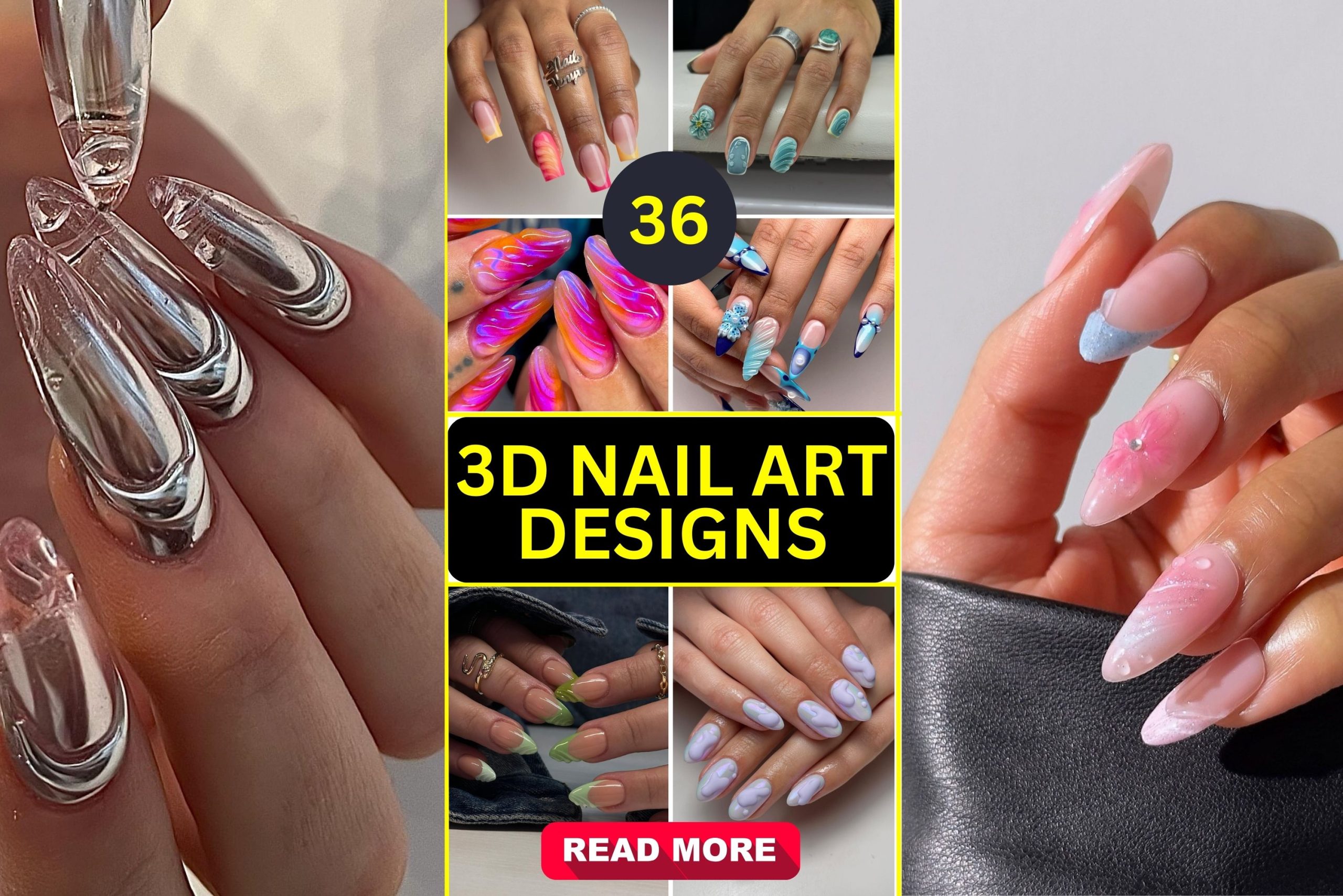 36 Stunning 3D Nail Art Designs for 2024: Get Inspired and Create Your ...