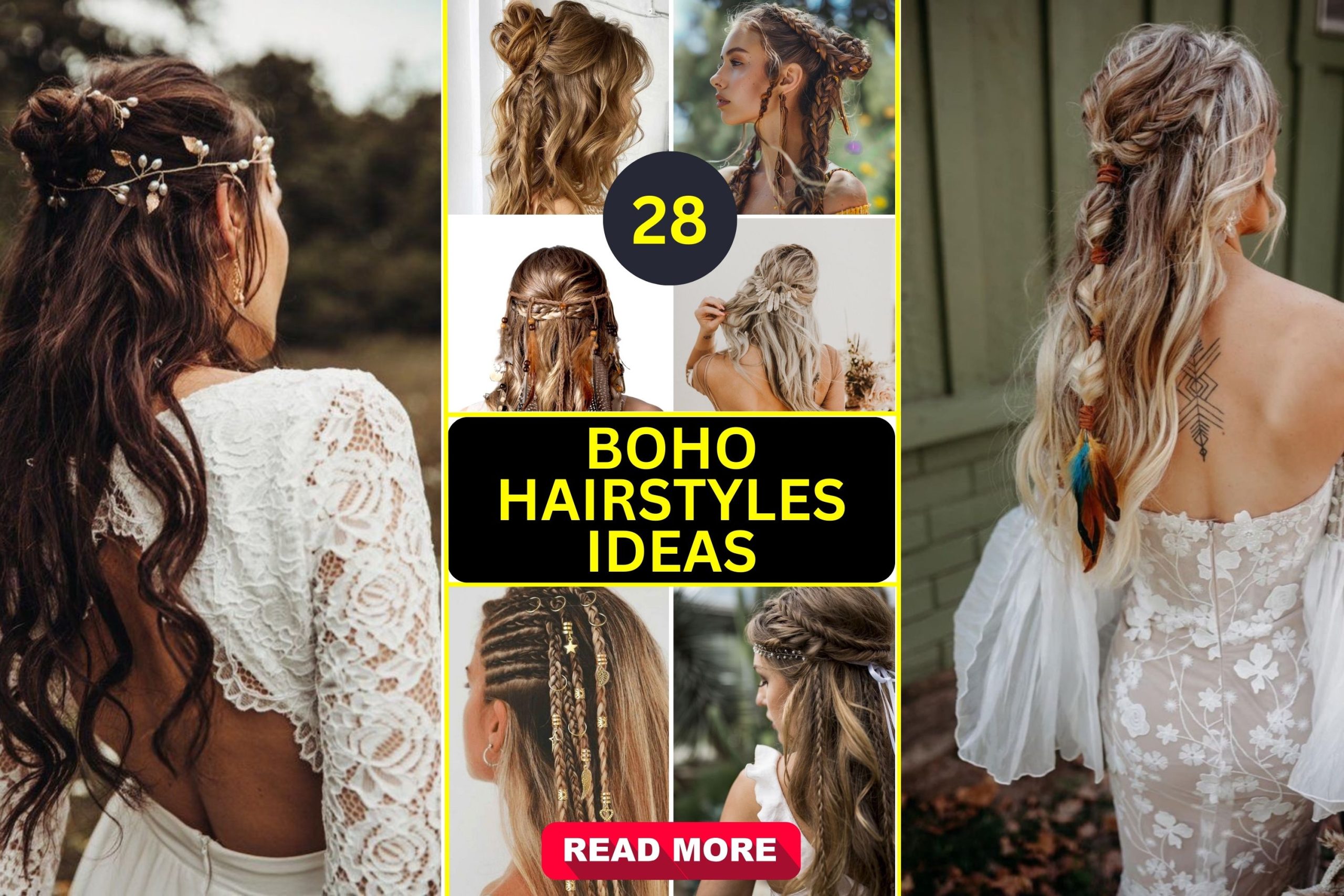 28 Boho Hairstyles Ideas: Perfect Styles for Long Hair, Weddings, and ...