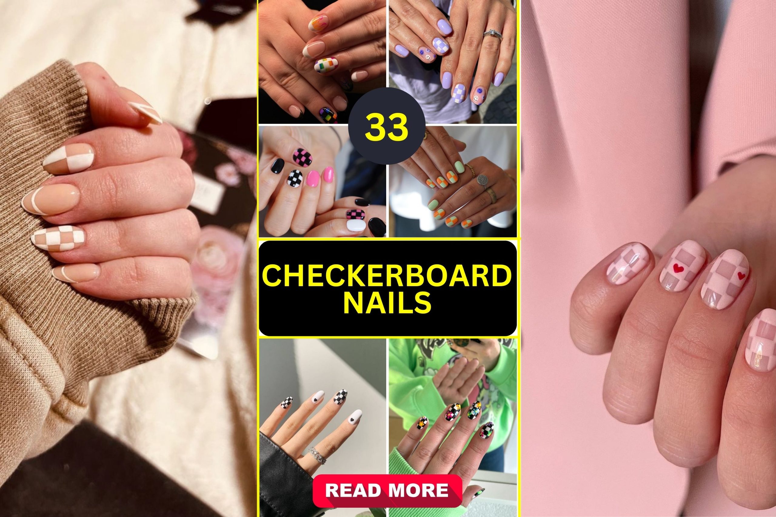 33 Checkerboard Nails for 2024: Trendy, Bold, and Beautiful Designs You ...