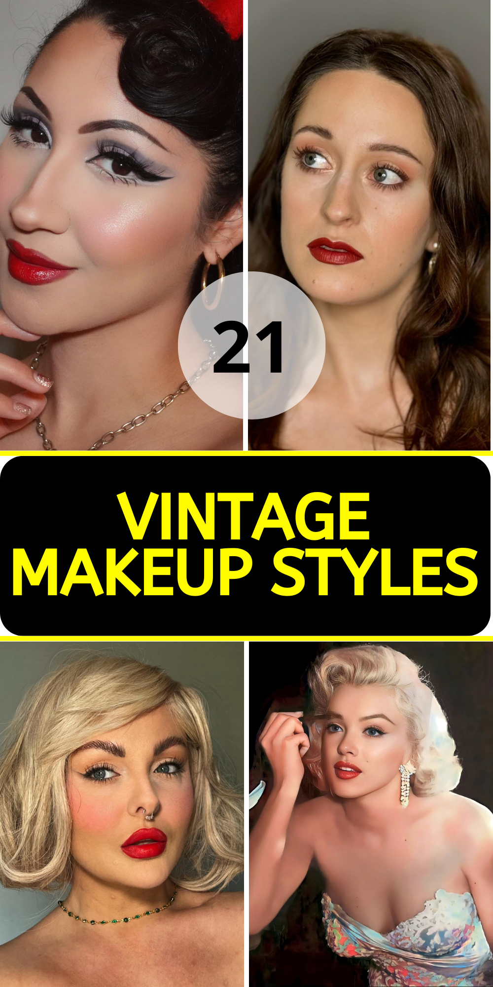 21 Vintage Makeup Styles 2024: Timeless Elegance and Modern Twists for ...