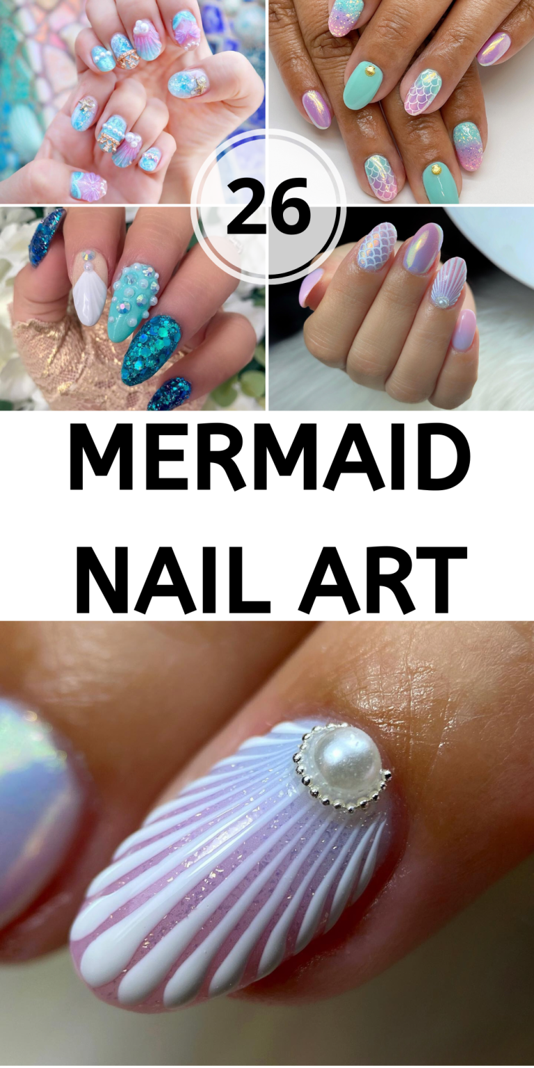 26 Mermaid Nail Art Ideas to Make Your Nails Shine Like a Mermaid's Tail - divagaze.com