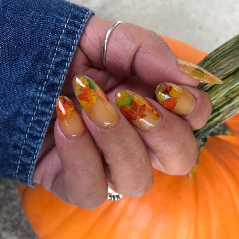 23 Nails with Fall Leaves: Stunning Designs to Embrace Autumn's Beauty ...
