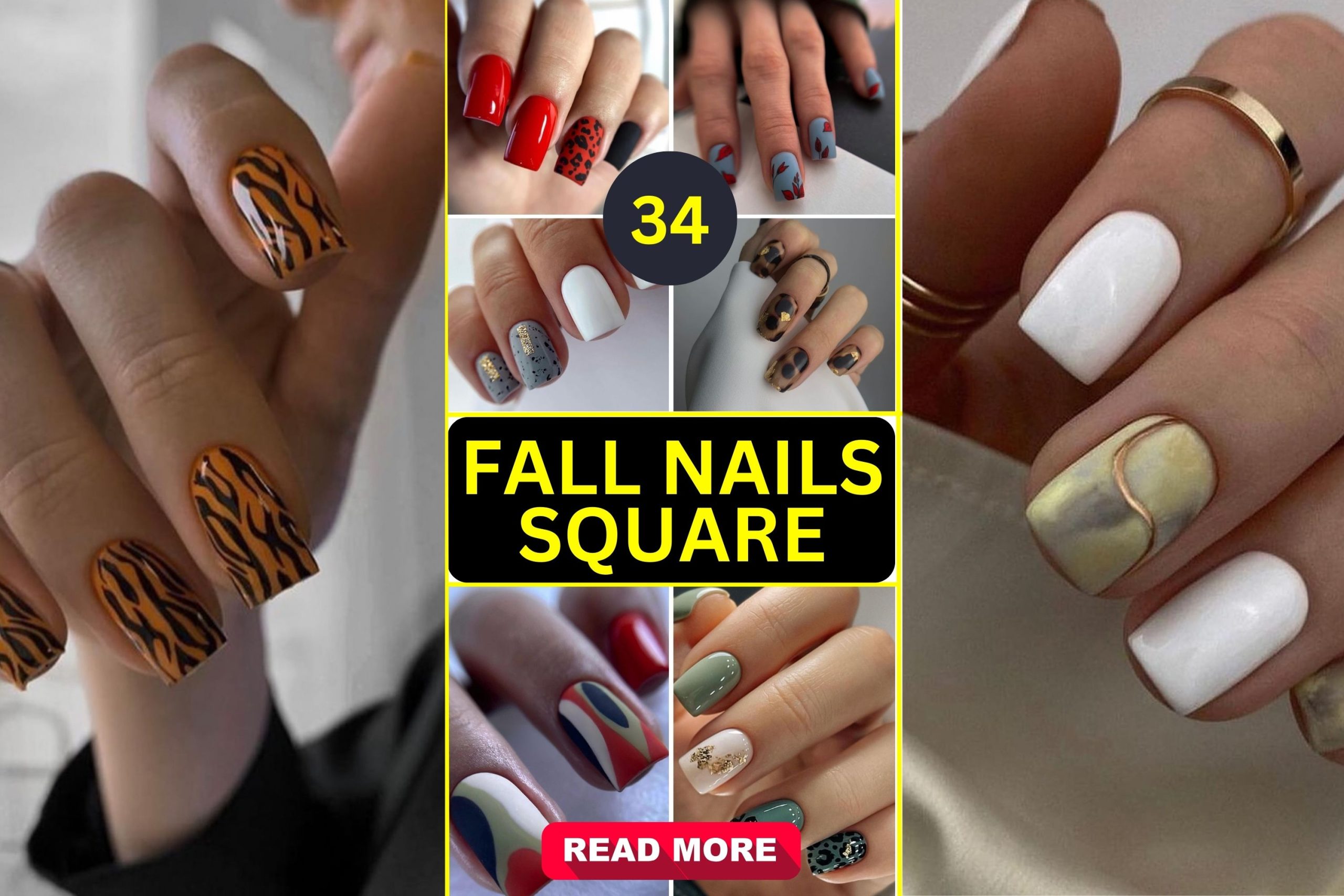 34 Stunning Fall Nails Square Designs for a Chic Autumn Look - divagaze.com