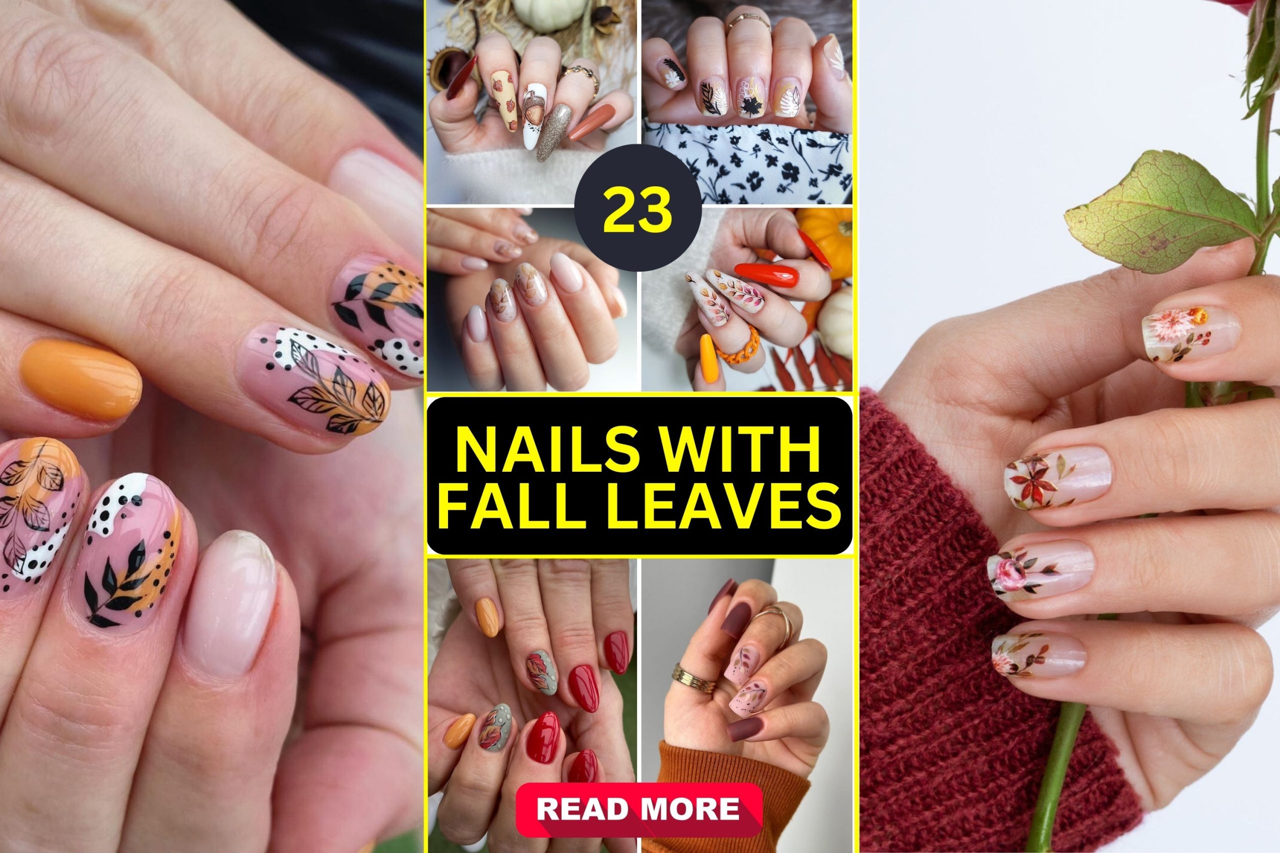 23 Nails with Fall Leaves: Stunning Designs to Embrace Autumn's Beauty ...