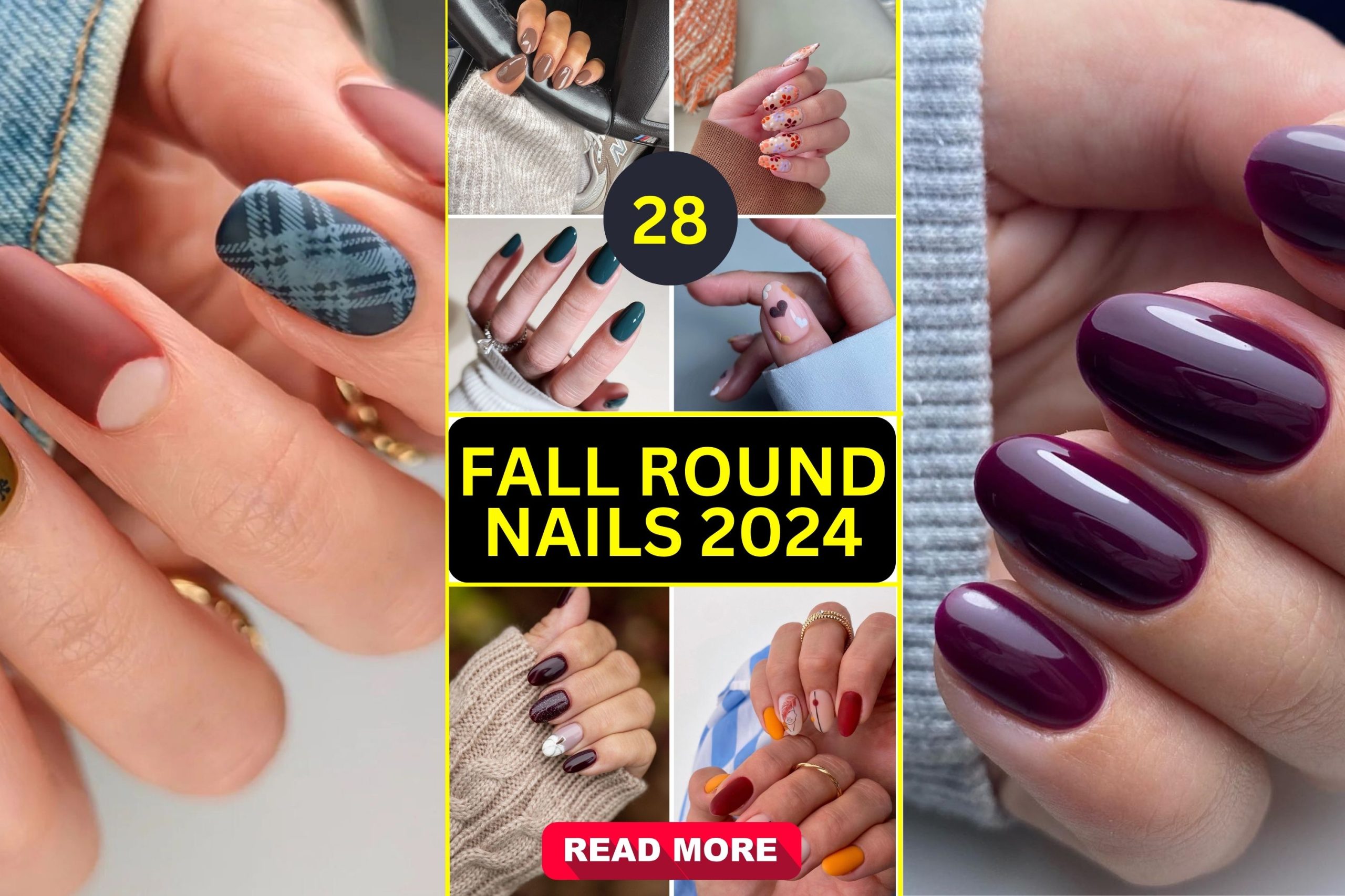 33 Stunning Fall Round Nails Designs That Will Elevate Your Autumn ...