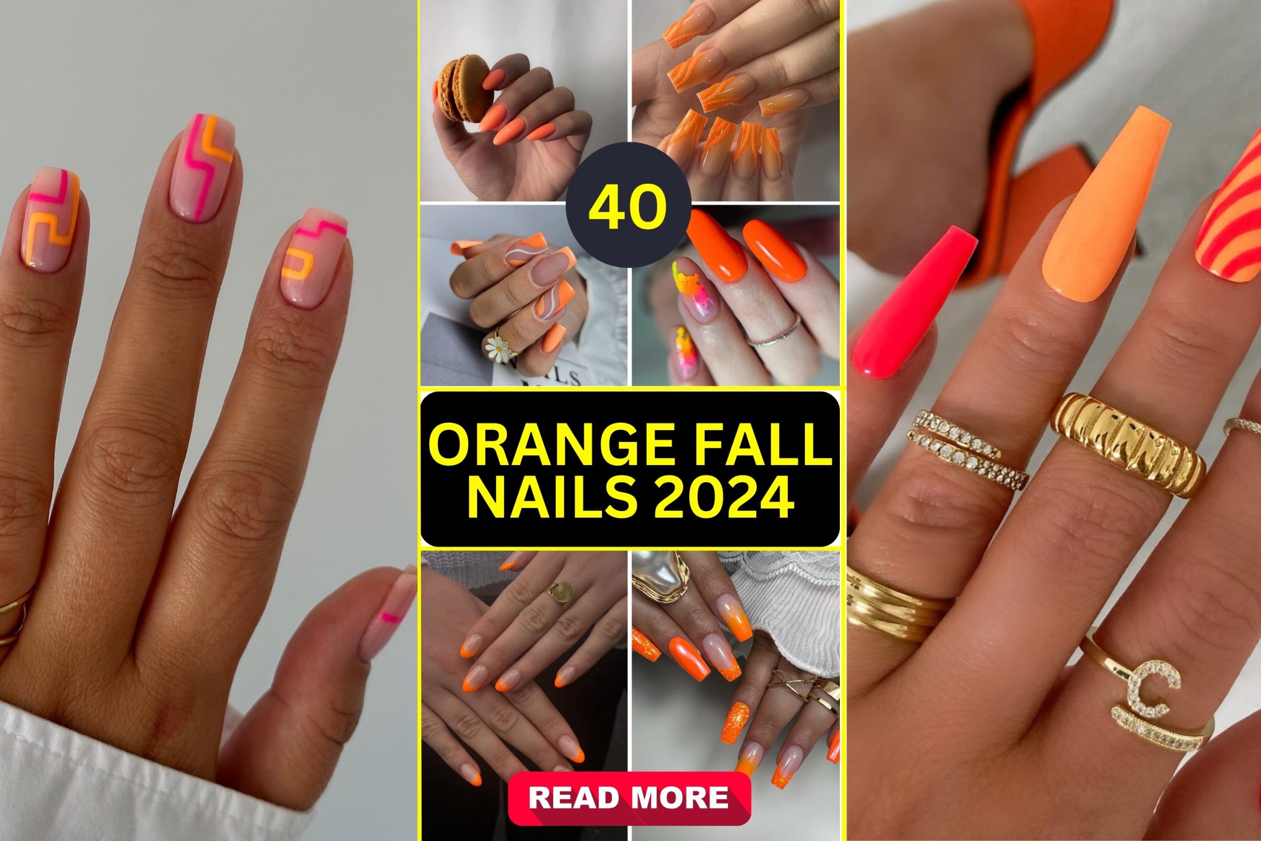 40 Orange Fall Nails 2024: Bold Designs, Bright Colors, and Creative ...