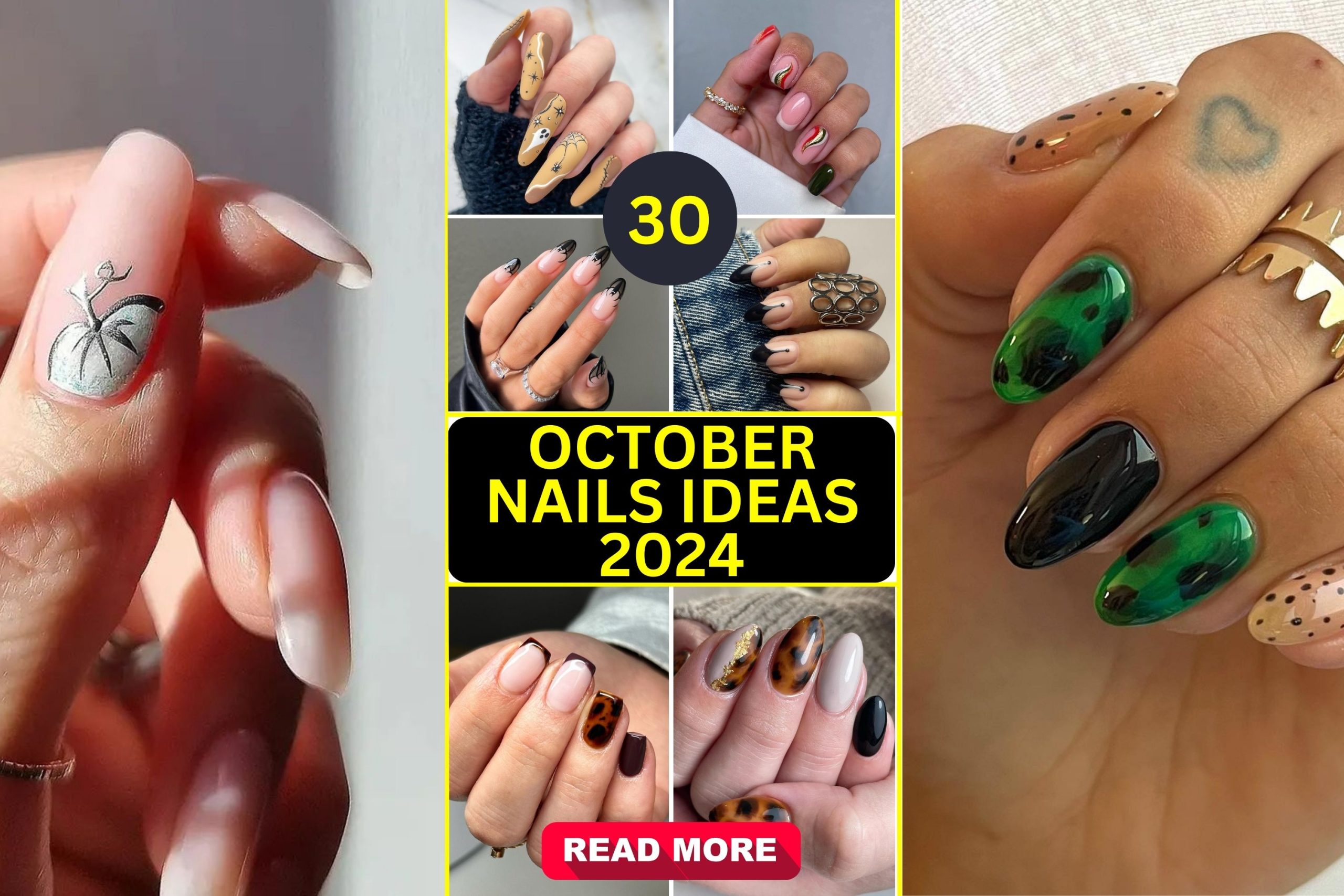 30 October Nails Ideas 2024: Stunning Autumn and Halloween Nail Designs ...