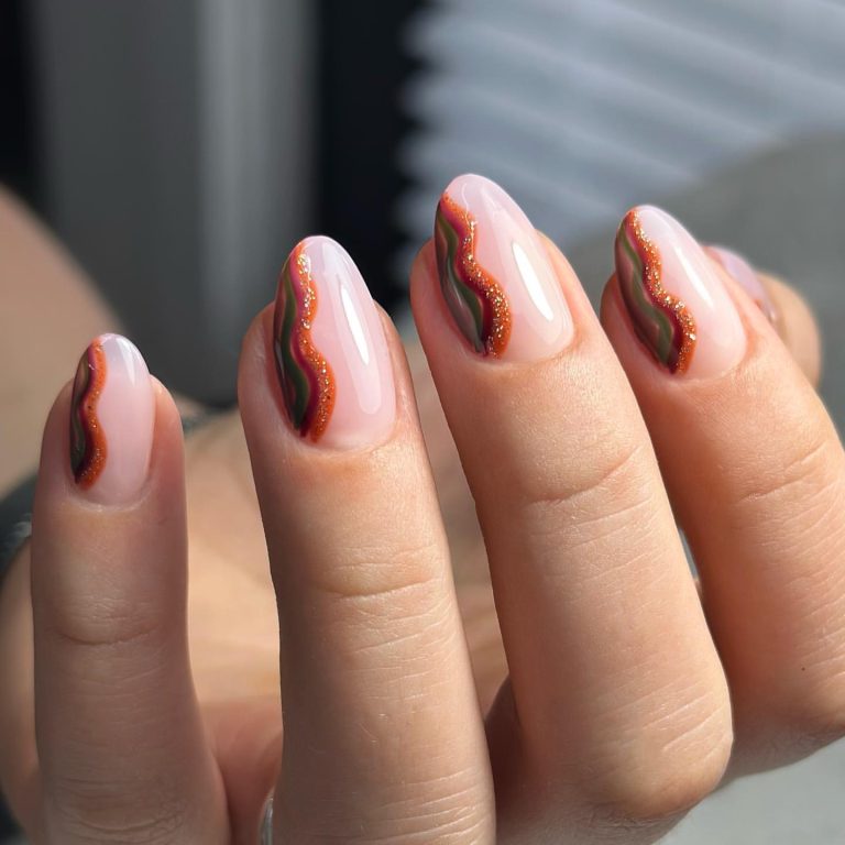 33 Stunning Fall Round Nails Designs That Will Elevate Your Autumn ...