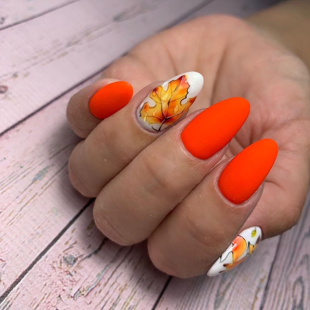 40 Orange Fall Nails 2024: Bold Designs, Bright Colors, and Creative ...