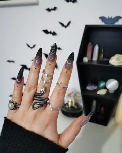 32 Black Halloween Nails: Creepy, Chic, and Creative Ideas for a Spooky ...