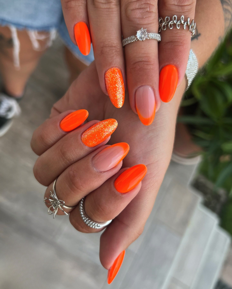 40 Orange Fall Nails 2024: Bold Designs, Bright Colors, and Creative ...