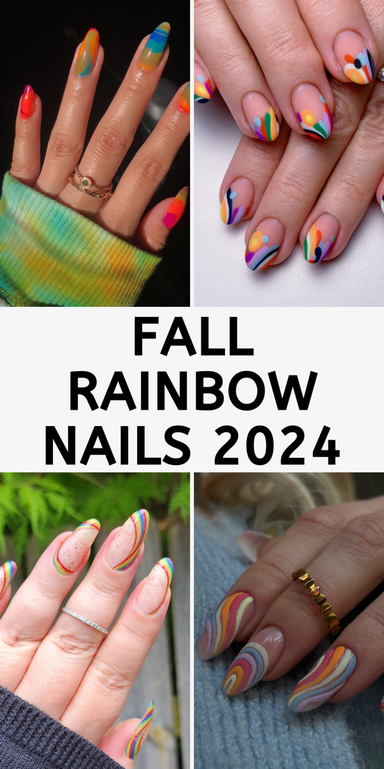 28 Stunning Fall Rainbow Nails 2024 Designs You Must Try This Autumn ...