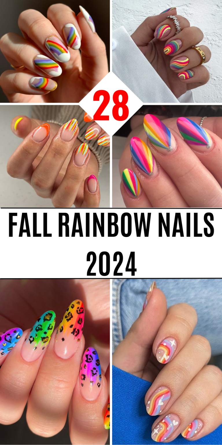 28 Stunning Fall Rainbow Nails 2024 Designs You Must Try This Autumn ...
