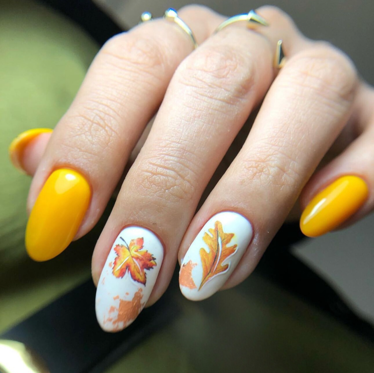 23 Nail Designs with a Fall Leaf Theme That Will Elevate Your Autumn ...