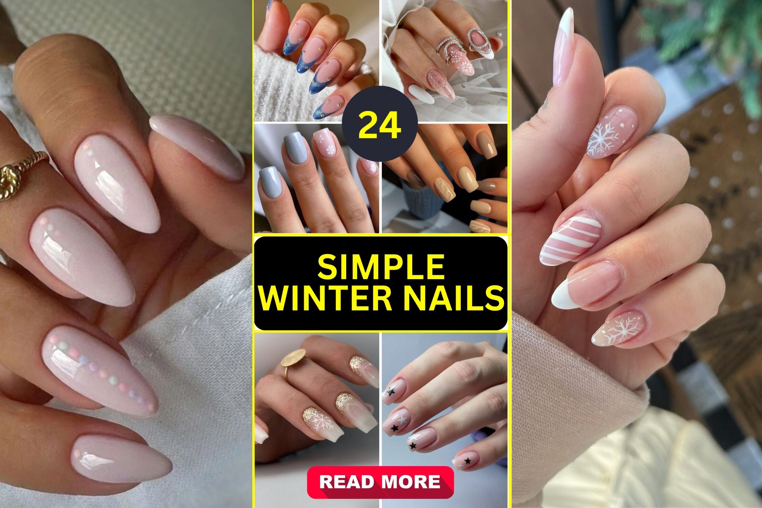24 Simple Winter Nails Designs: Cute, Short, Acrylic, and Almond Ideas ...