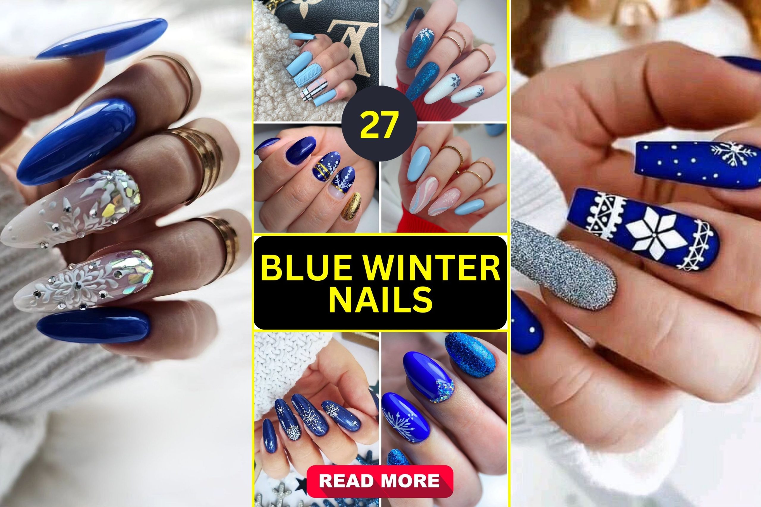27 Blue Winter Nails for a Stylish Look: Glitter, Snowflakes, and ...