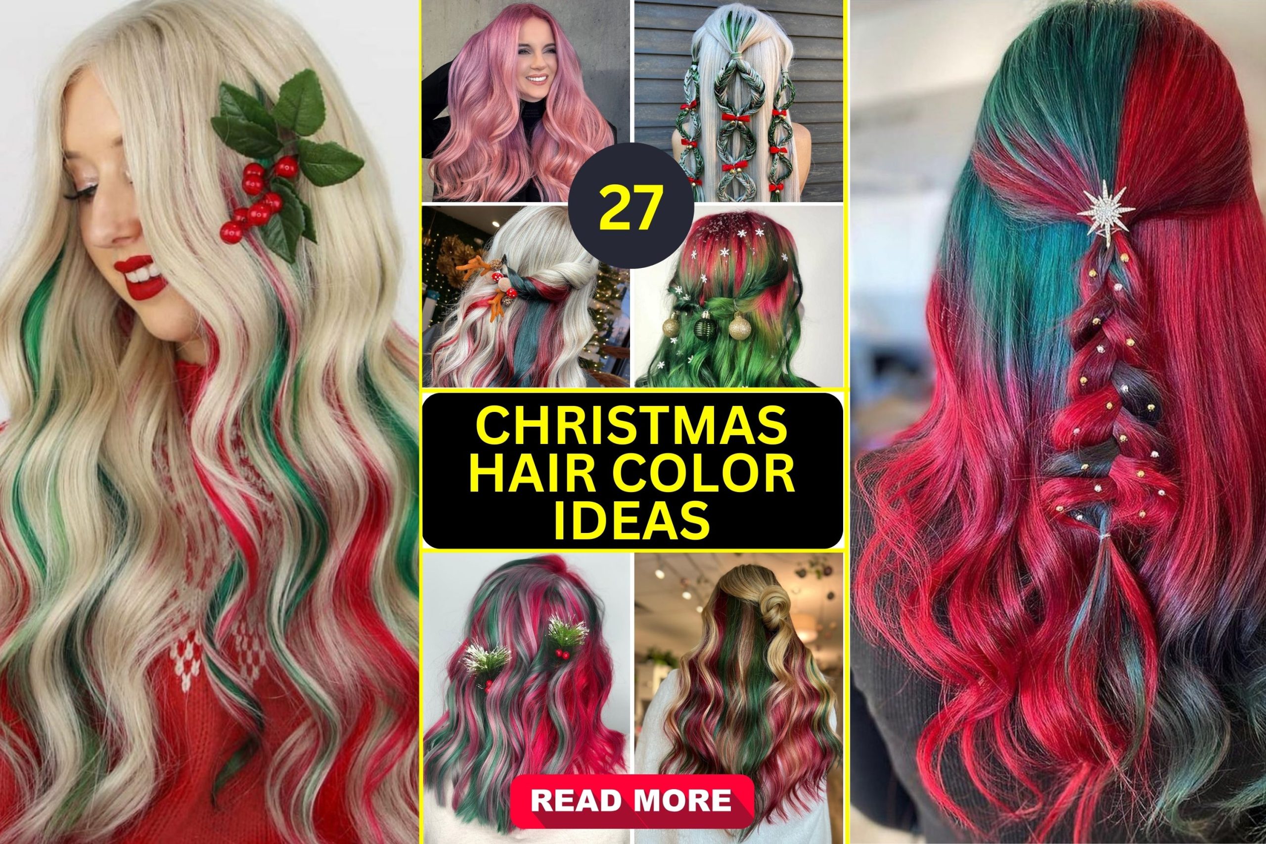 27 Christmas Hair Color Ideas: Festive Styles from Bold Highlights to ...